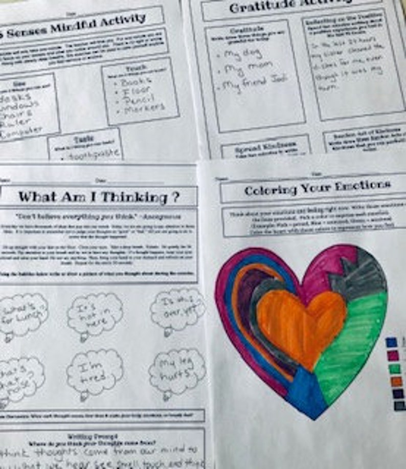 One-minute Mindfulness Cards and Activity Worksheets Printable Instant ...