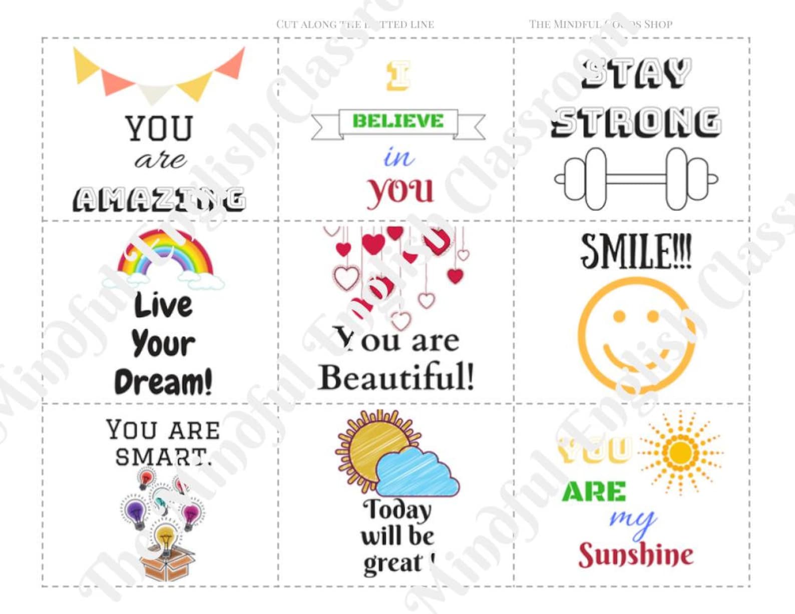 Positive Affirmation Cards. Lunch Box Notes. Random Acts of Kindness ...