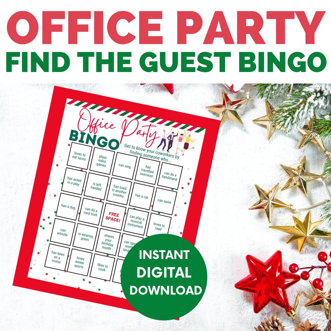 Holiday Office Party Game: Find the Guest Bingo (digital Download) - Etsy