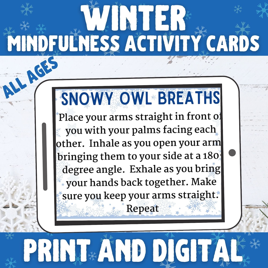 Winter Mindfulness Cards, Printable Activities for All Ages, Gratitude ...