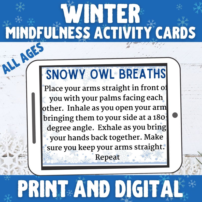 Winter Mindfulness Cards, Printable Activities for All Ages, Gratitude ...