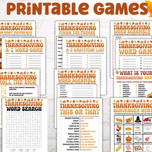 Thanksgiving Party Game Bundle, Kids & Adults, Friendsgiving Activities ...