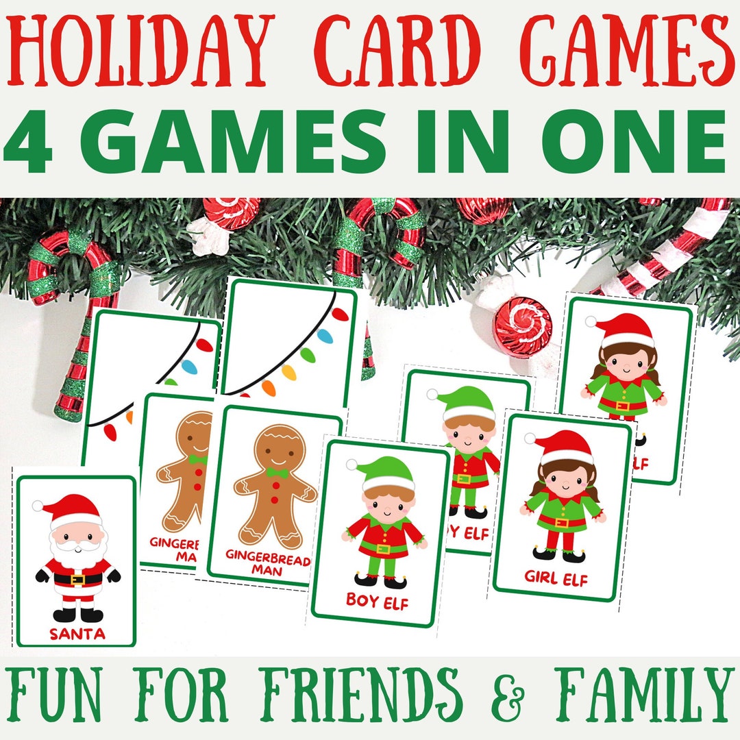 Christmas Card Games: Holiday Family Game Night (digital Download) - Etsy