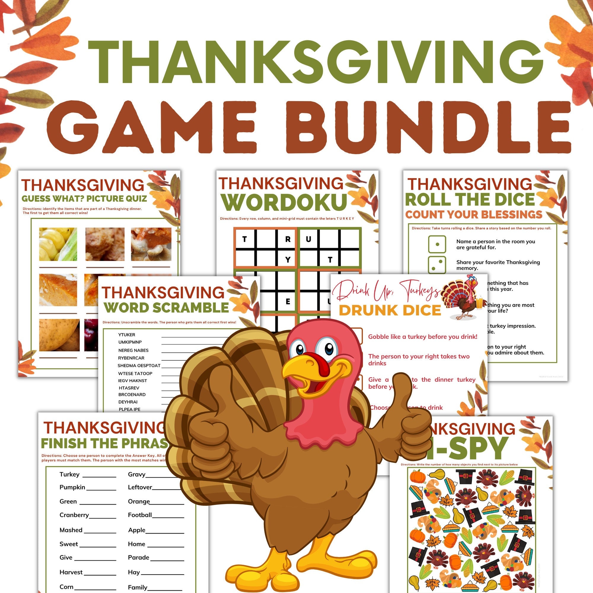 Thanksgiving and Friendsgiving Game Bundle Family Game Night - Etsy
