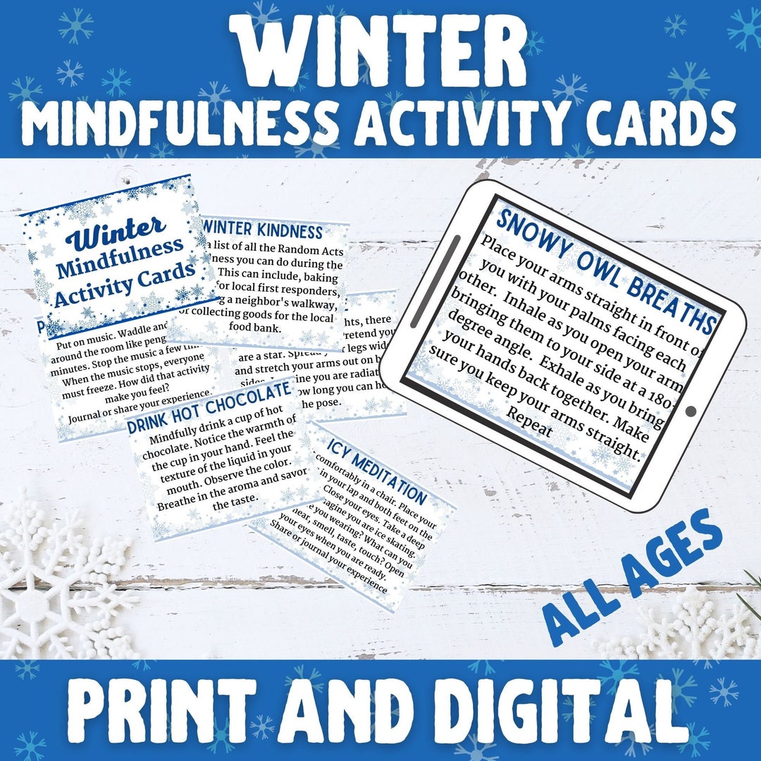 Winter Mindfulness Cards, Printable Activities for All Ages, Gratitude ...