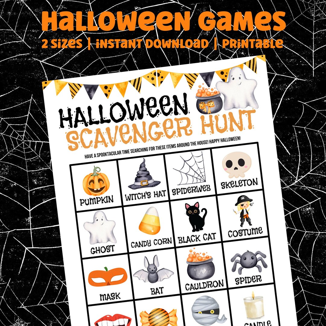 Halloween Scavenger Hunt Bingo Game: Kids & Adults Party (printable) - Etsy