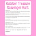 Pink Treasure Hunt, Scavenger Hunt Cards, Indoor, Outdoor, Baby Shower ...