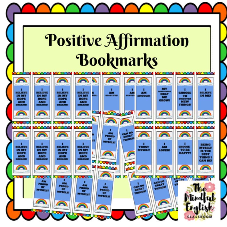 Positive Affirmation Bookmarks. Teacher Resource. Home School. Scouts ...
