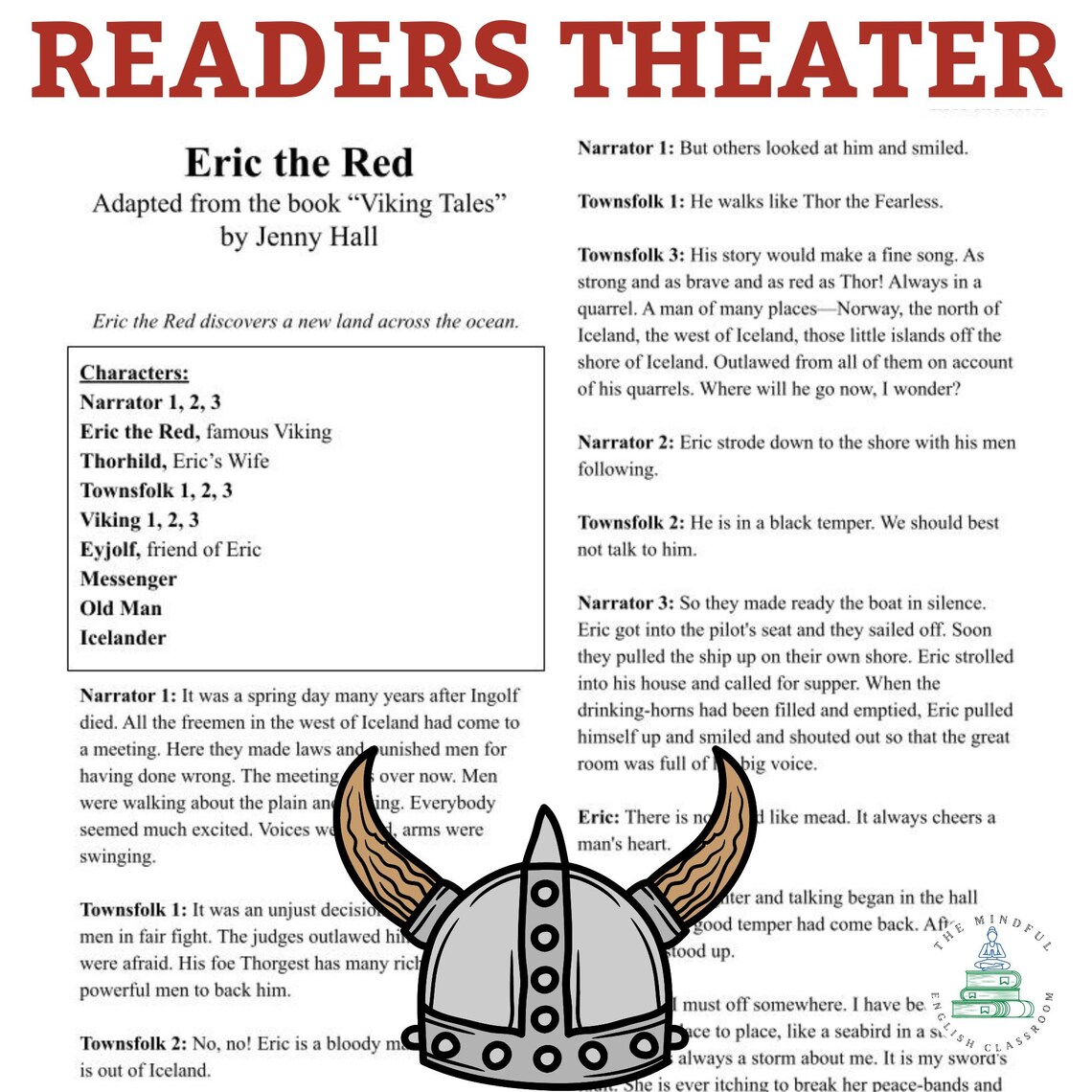 Eric the Red, Readers Theater Script, Educational Resource, Theatrical ...