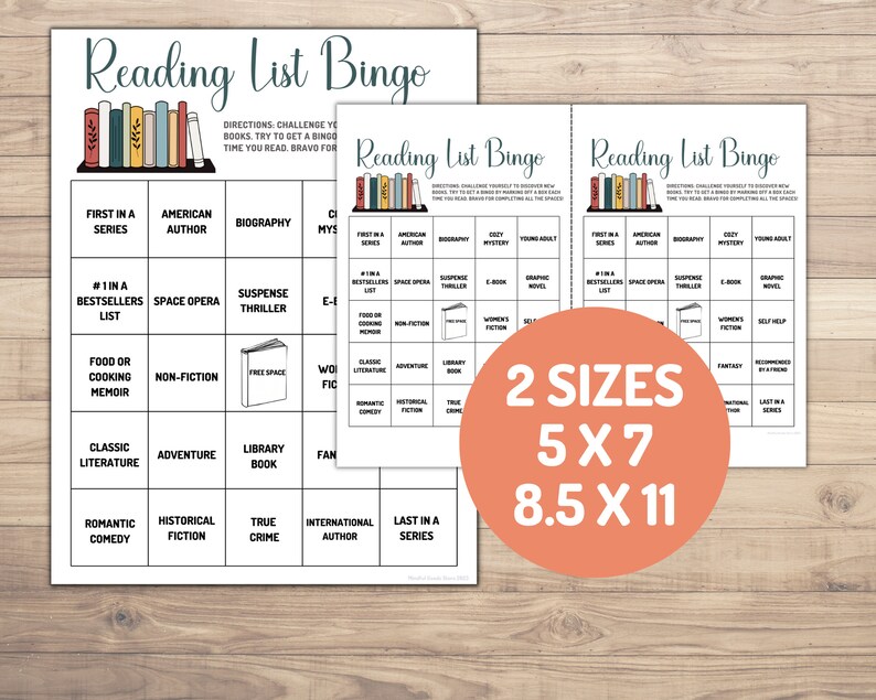 Reading List Bingo: Book Club Game & Tracker (digital Download) - Etsy