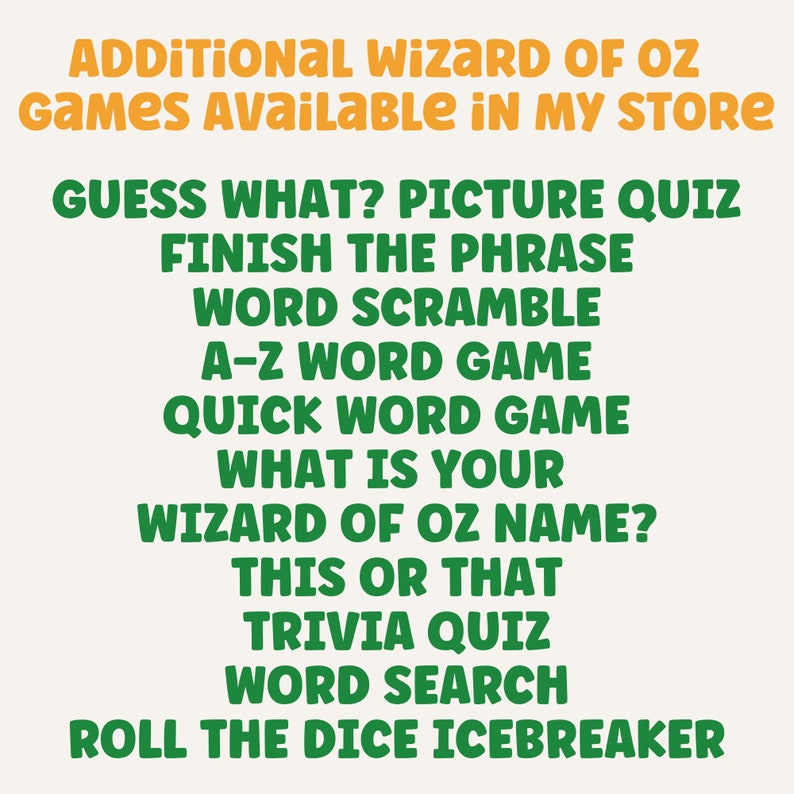 Wizard of Oz Word Scramble Game: Printable Book Club Activity (instant ...