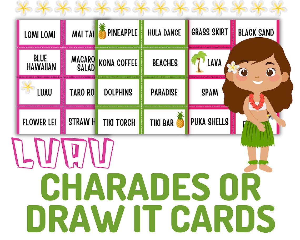 Luau Party Game Bundle: Printable Family Games (instant Download) - Etsy