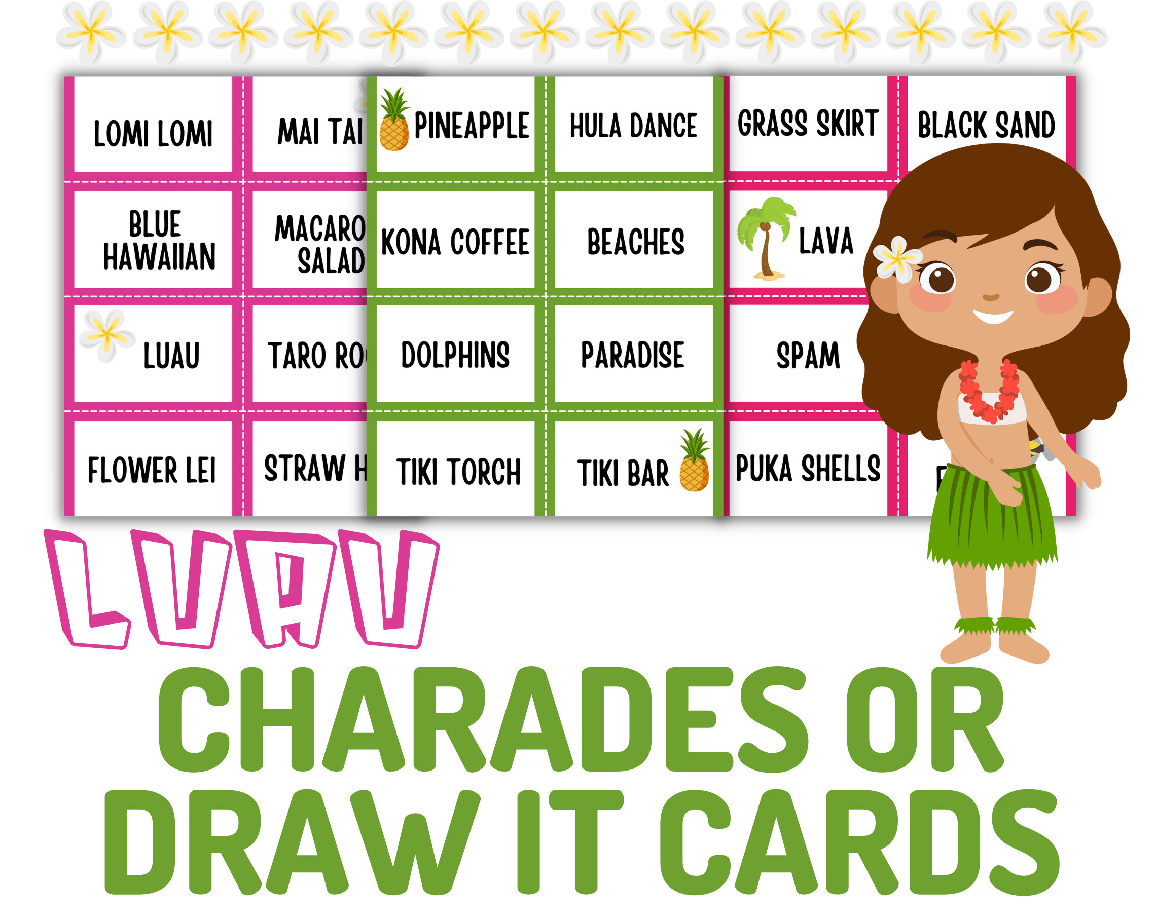 Luau Party Game Bundle: Printable Family Games (instant Download) - Etsy