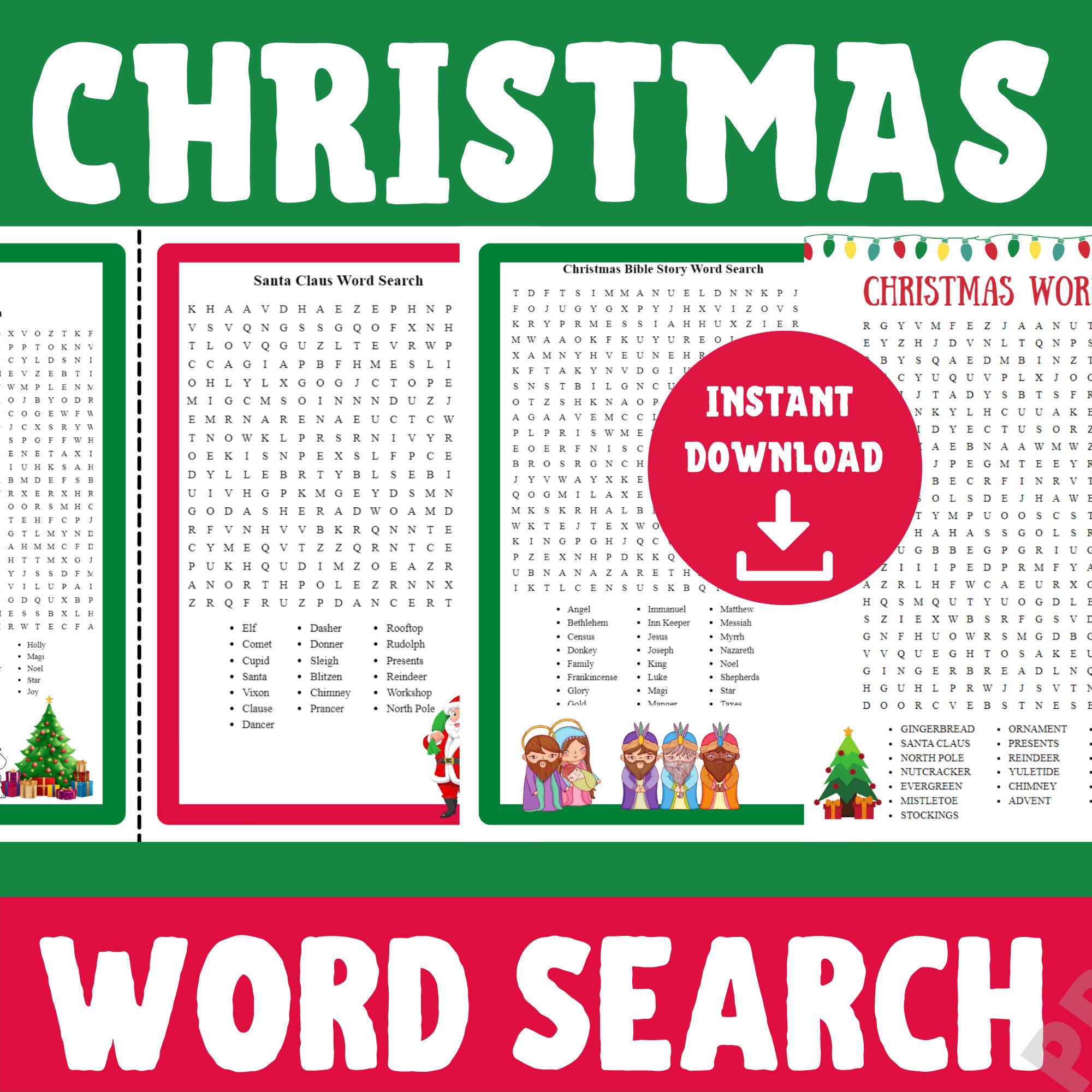 Christmas Word Search Puzzle | Family Game Night | Kids & Adult Puzzles ...