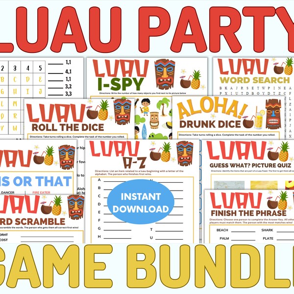 Luau Games - Etsy