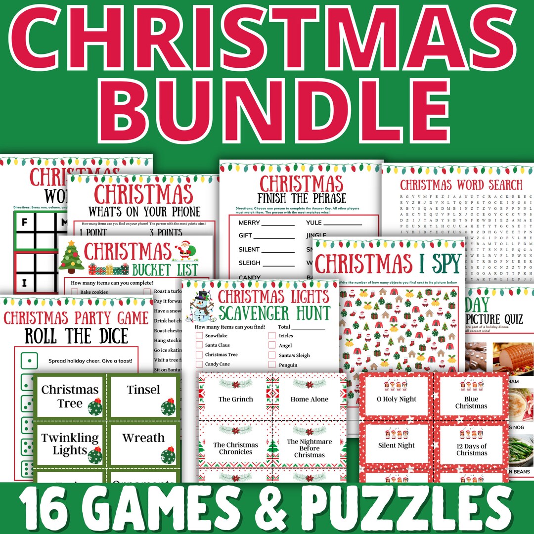 Christmas Party Game Bundle | Family Game Night | Holiday Office Party ...
