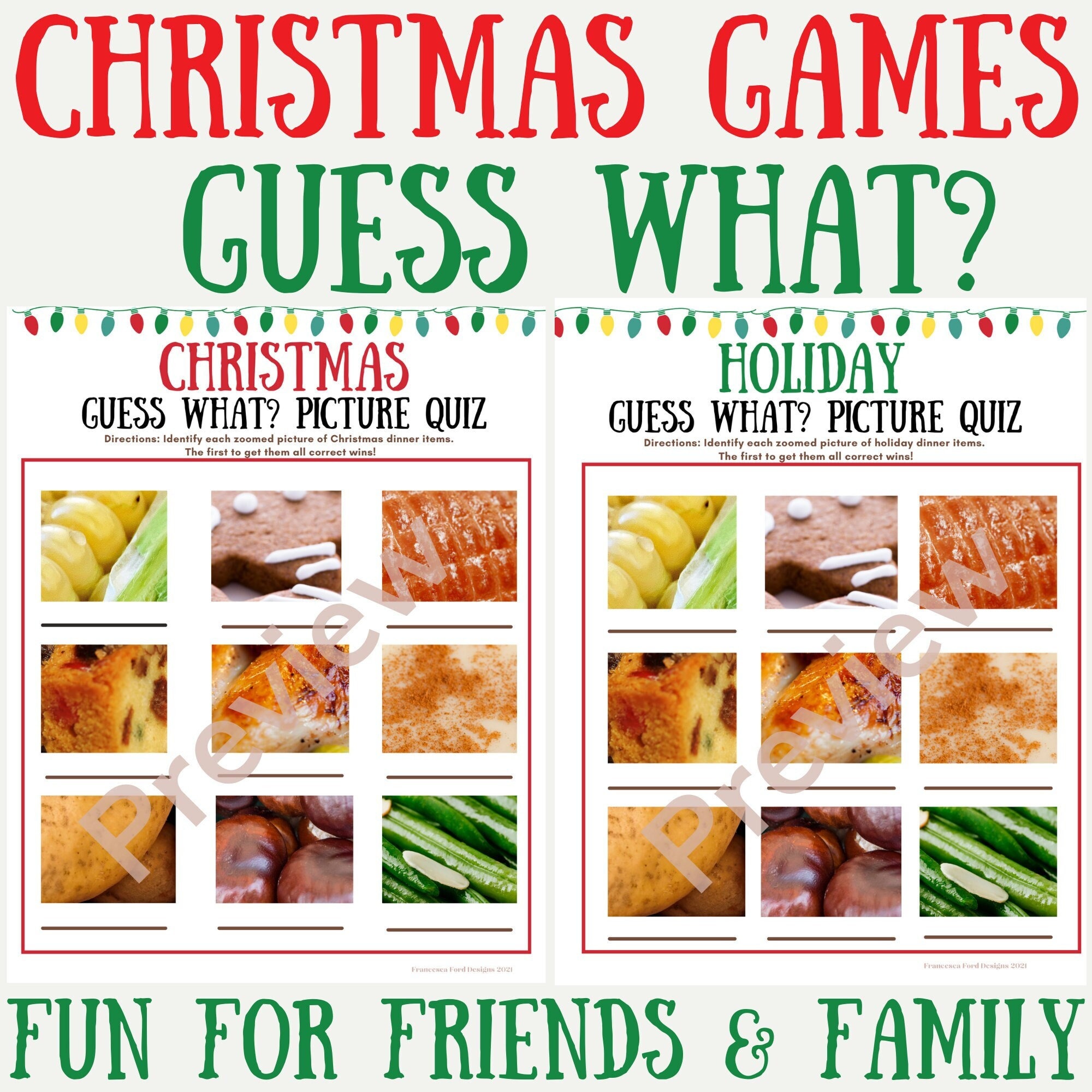 Christmas and Holiday Guess What Game Picture Quiz Family - Etsy