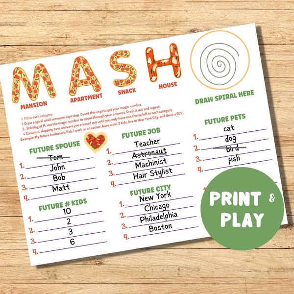 Mash Game - Etsy
