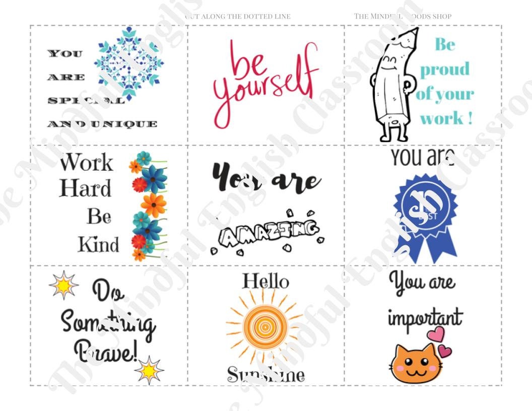 Positive Affirmation Cards: Lunch Box Notes, Kindness Cards (digital ...