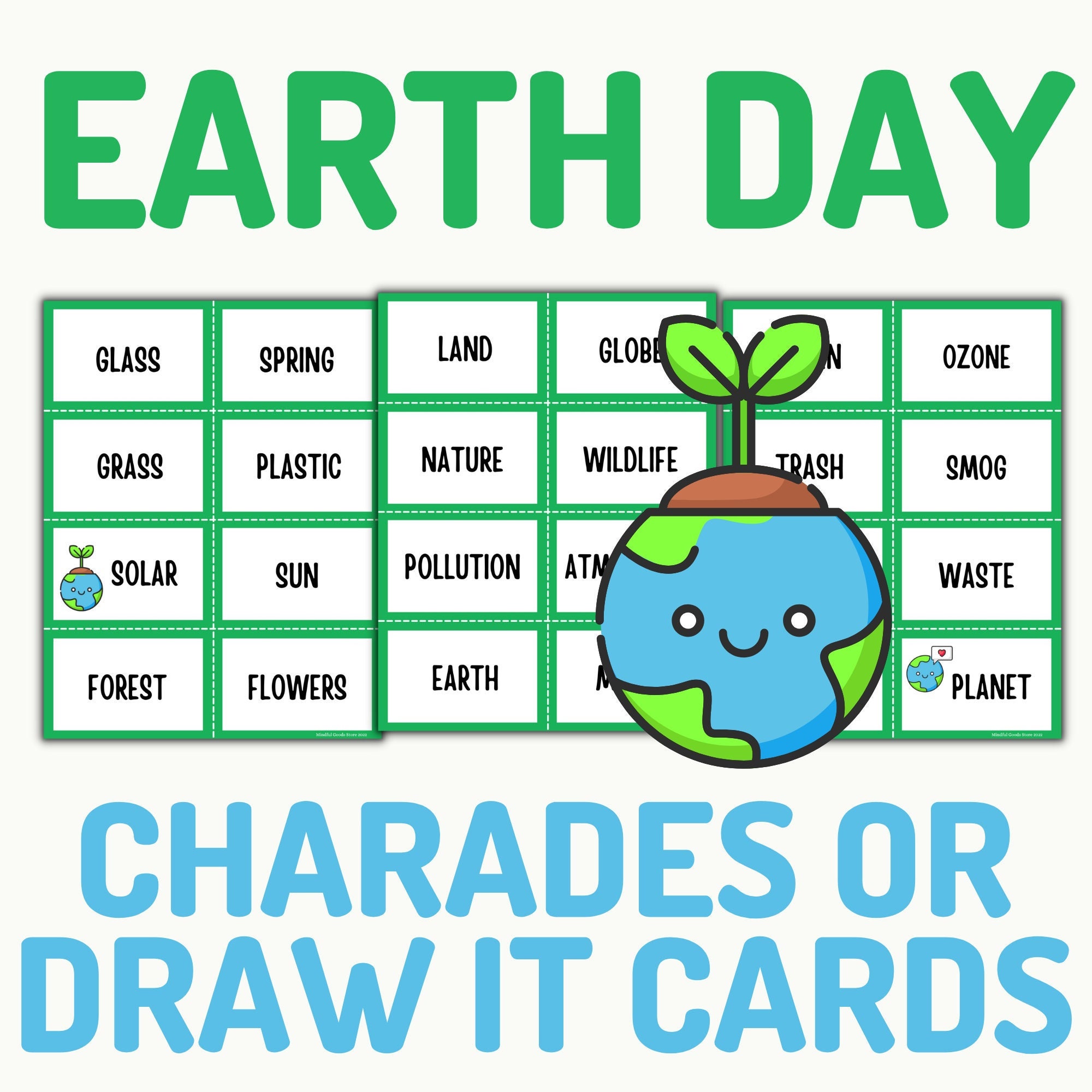 Earth Day Games Charades or Draw It Cards Science Activities Instant ...