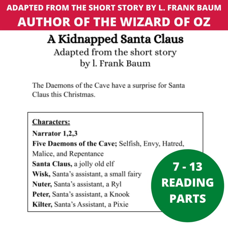 Kidnapped Santa Claus Play Script: Holiday Theater (digital Download ...