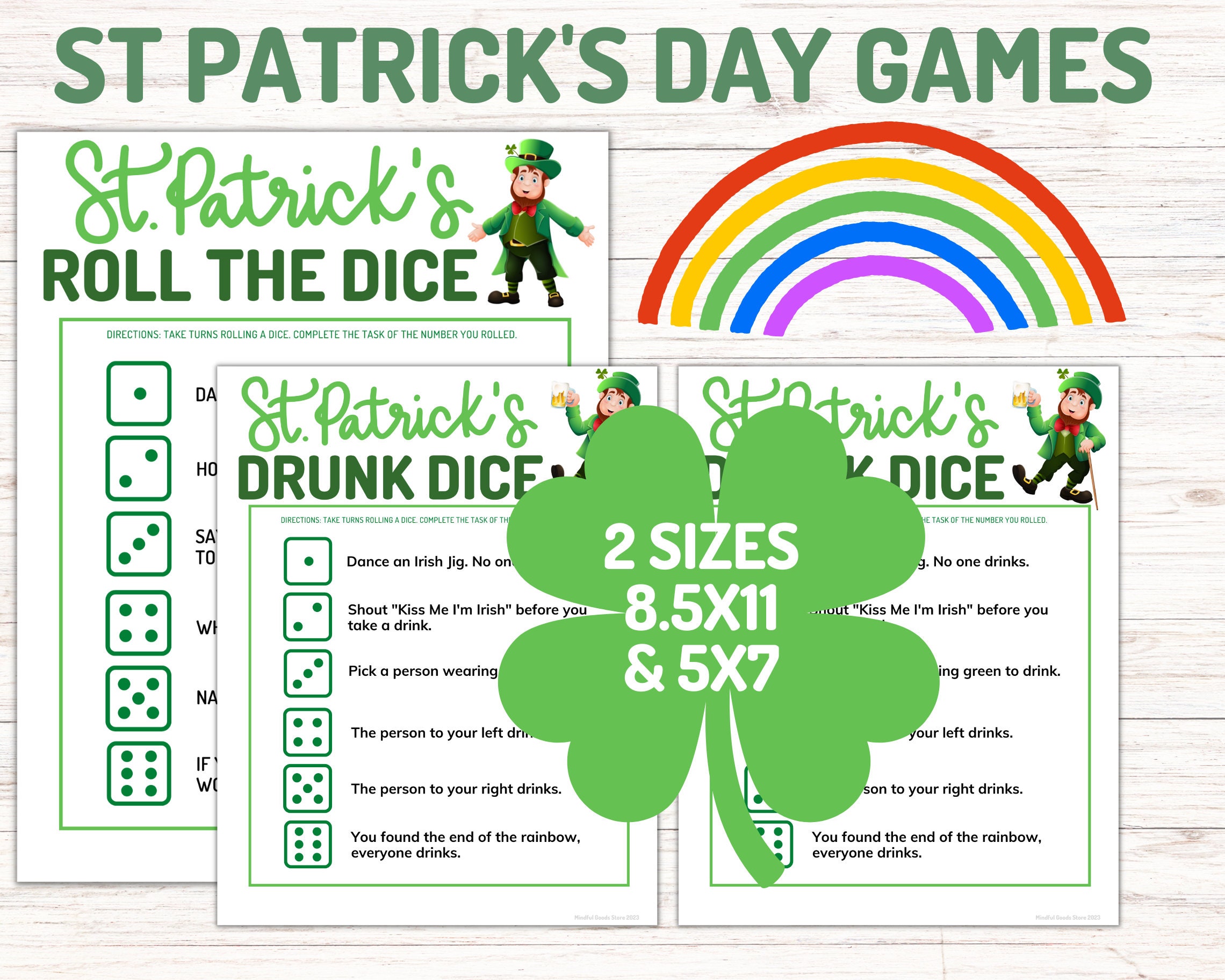 St Patrick's Day Roll the Dice Game | Family Game Night | Printable ...