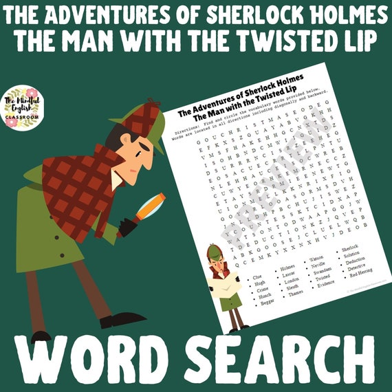 Sherlock Holmes the Man With the Twisted Lip Word Search | Etsy