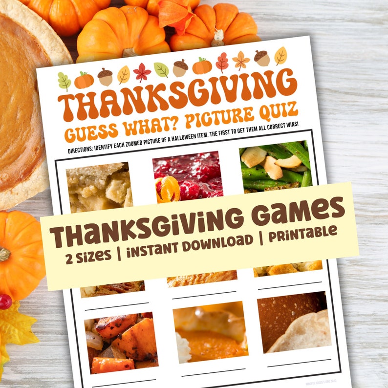 Thanksgiving Picture Quiz Game: Family Fun (digital Download) - Etsy
