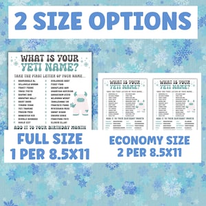 What is Your Yeti Name, Kids & Adults, Birthday Party Activities ...
