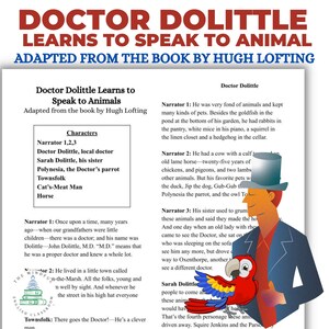 Doctor Dolittle, Readers Theater Script, Educational Resource ...