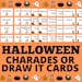 Halloween Charades or Draw It Cards: Family Game Night (printable PDF ...