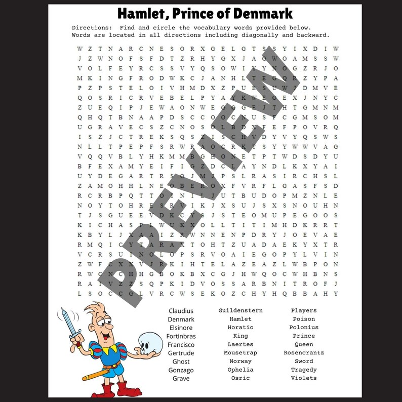 Word Search Puzzle BUNDLE | Shakespeare | Shakespearean Plays | Games ...