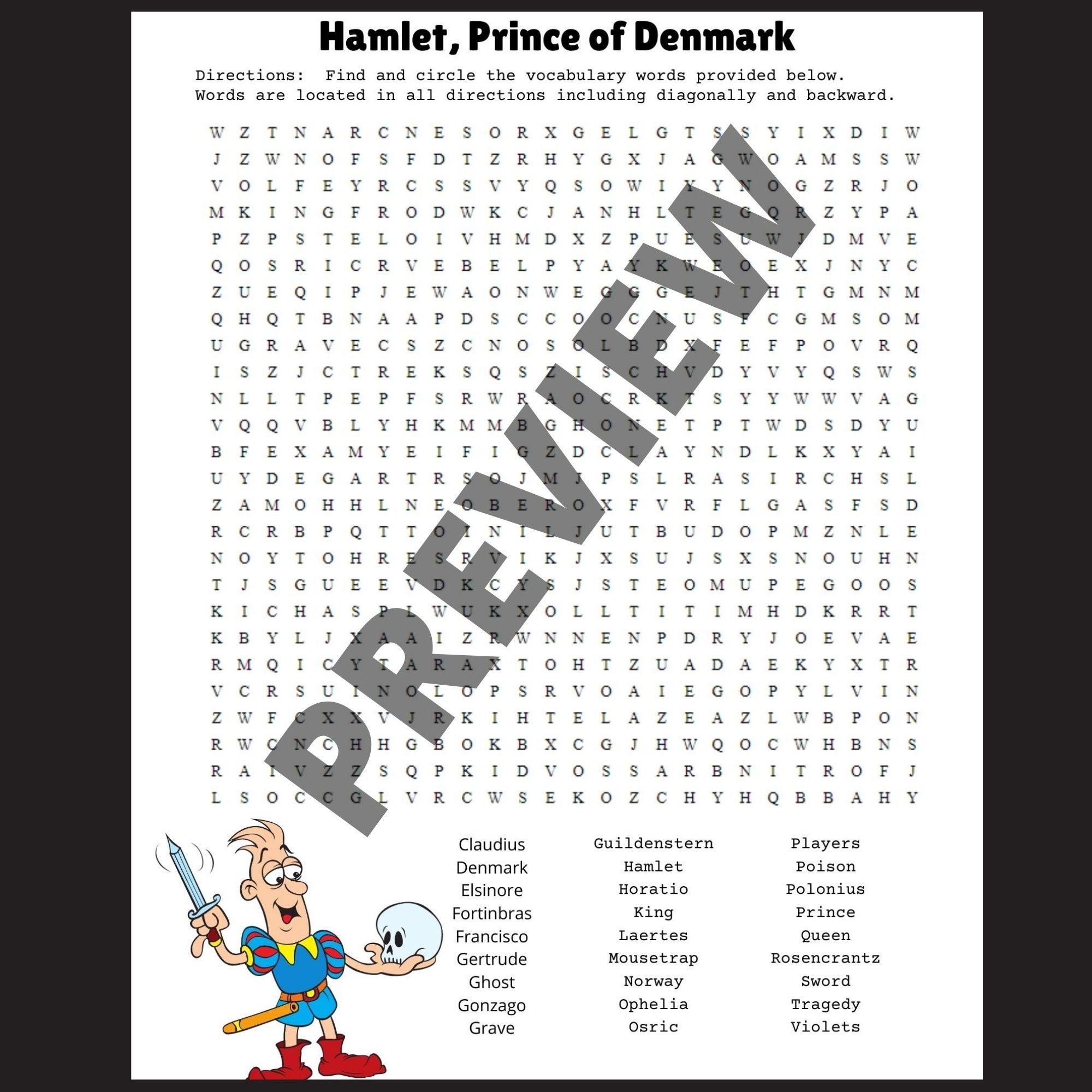 Word Search Puzzle BUNDLE | Shakespeare | Shakespearean Plays | Games ...