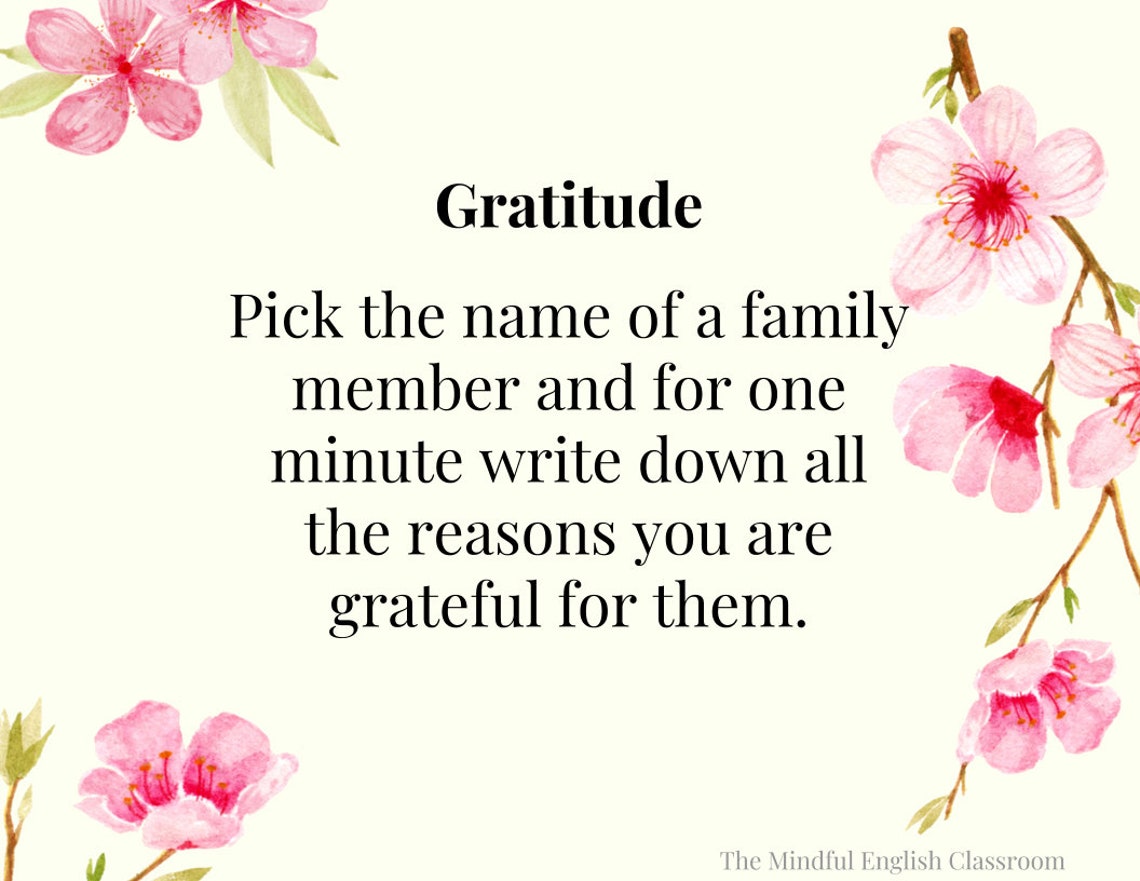 One Minute Mindfulness Task/activity Cards Cherry Blossom - Etsy