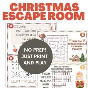 Christmas Escape Room Game | Family Game Night | Printable Party Game ...
