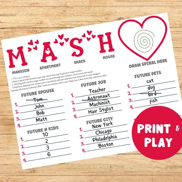 Mash Game - Etsy