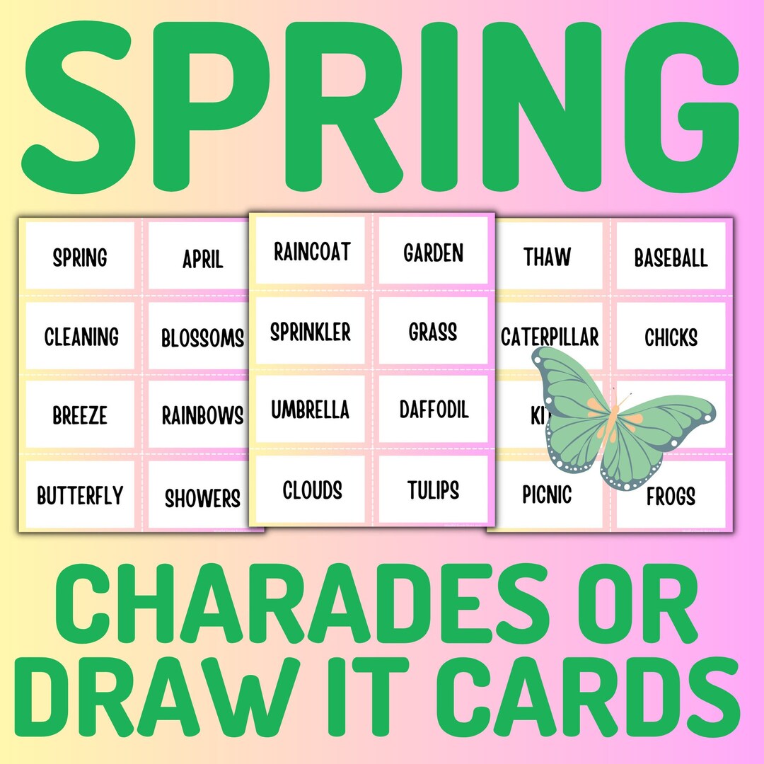 Spring Games | Charades or Draw It Cards | Classroom Activities ...