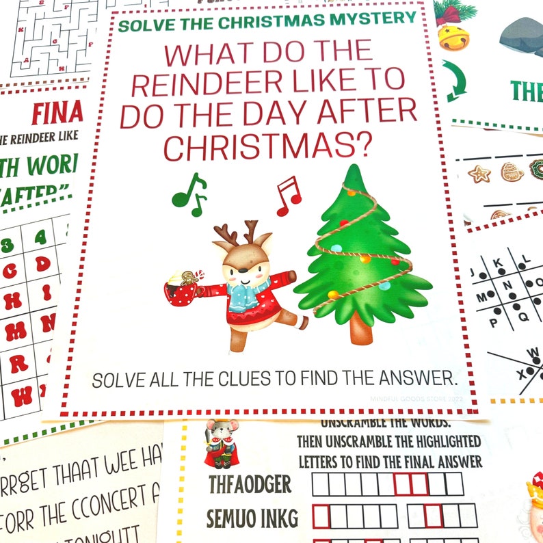 Christmas Escape Room Game Family Game Night Printable Party Game ...