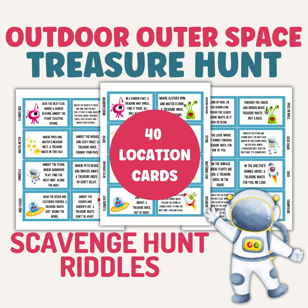 Outer Space Treasure Hunt Scavenger Hunt Cards Outdoor - Etsy