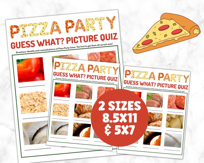 Pizza Party Game Bundle, Guess What, Printable Party Games, Instant ...
