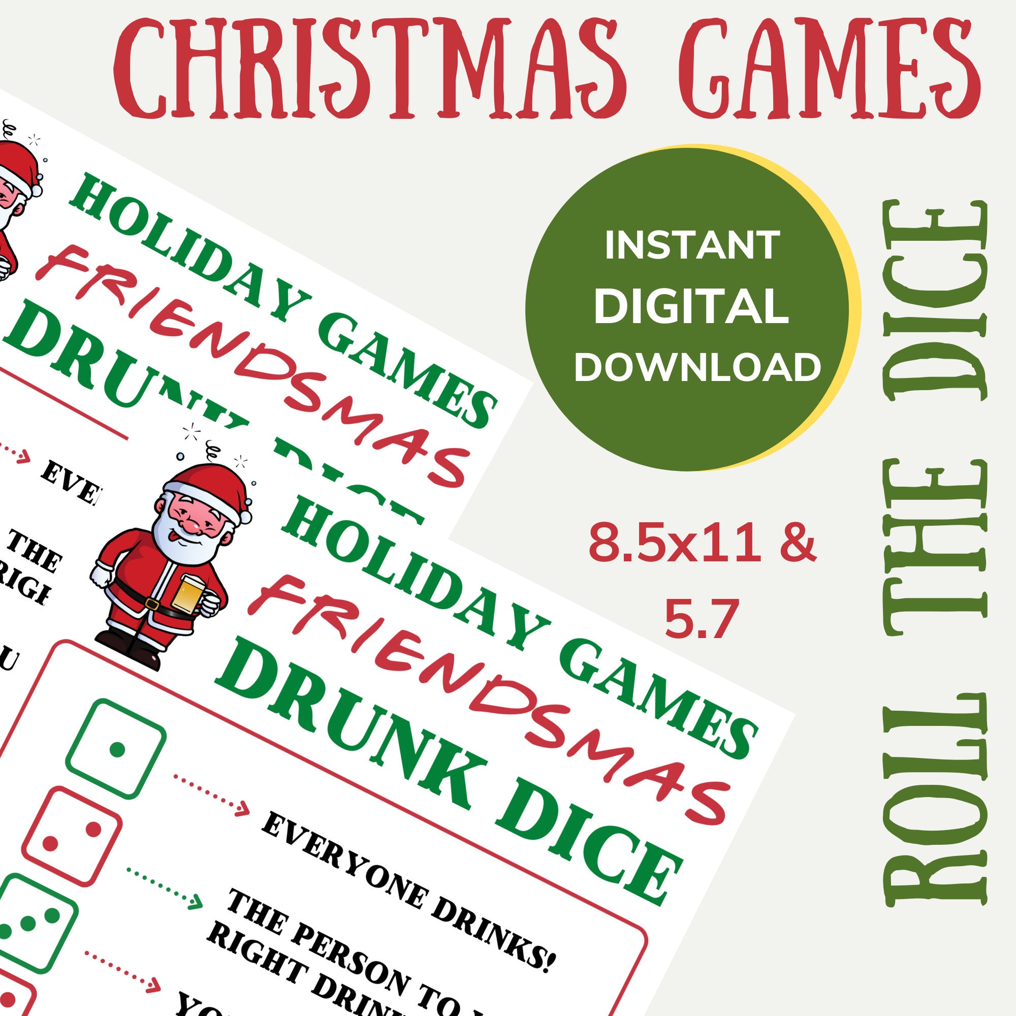 Friendsmas Games for Adults | Christmas Drunk Dice | Drinking Games ...
