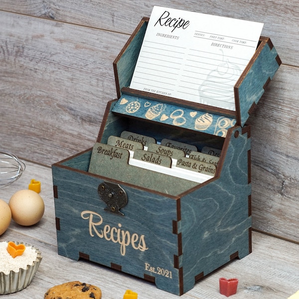 Painted Recipe Box - Etsy