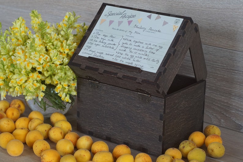 4x6 Recipe Box With Dividers and Recipe Cards Personalized | Etsy