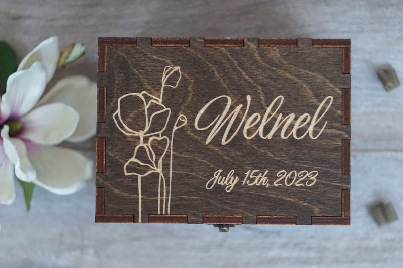 Wedding Guest Box With 6 Dividers Personalized Engraved Wood - Etsy