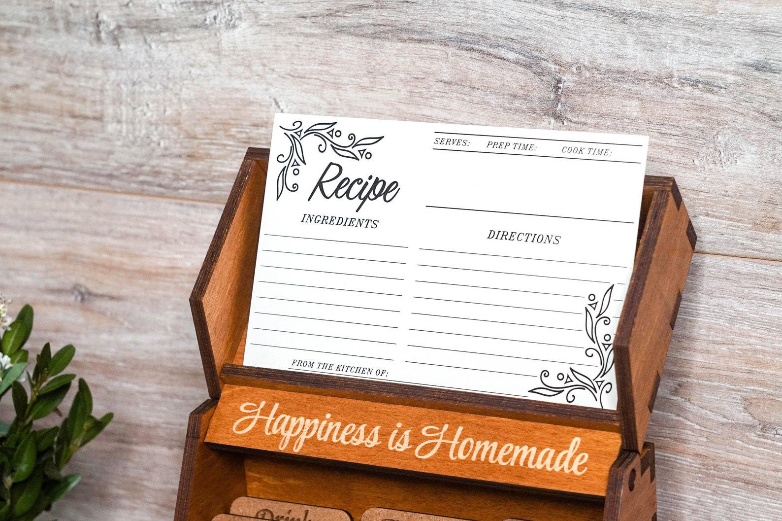 Recipe Box With Dividers & 4x6 Recipe Cards Personalized - Etsy