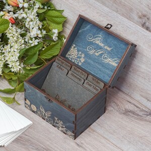 Wedding Guest Box With 6 Dividers, Personalized Engraved Wood Box ...