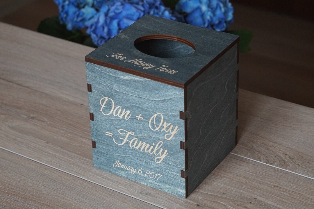 Tissue Wood Box Cover Personalised Wedding Tissue Box Holder Custom ...