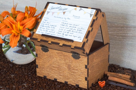 4x6 Recipe Box With Dividers and Recipe Cards Personalized - Etsy