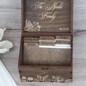 Wedding Guest Box With 6 Dividers, Personalized Engraved Wood Box ...
