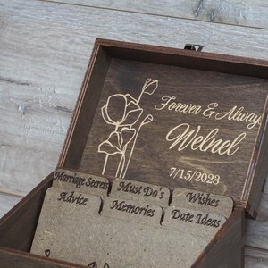 Wedding Guest Box With 6 Dividers, Personalized Engraved Wood Box ...
